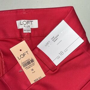 LOFT | Pants & Jumpsuits | Loft Ann Taylor Nwt Plus Size 8 Pink Cropped ...